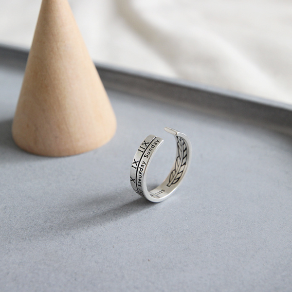 Sterling Silver Roman Numeral Calendar Ring – Chic Stories