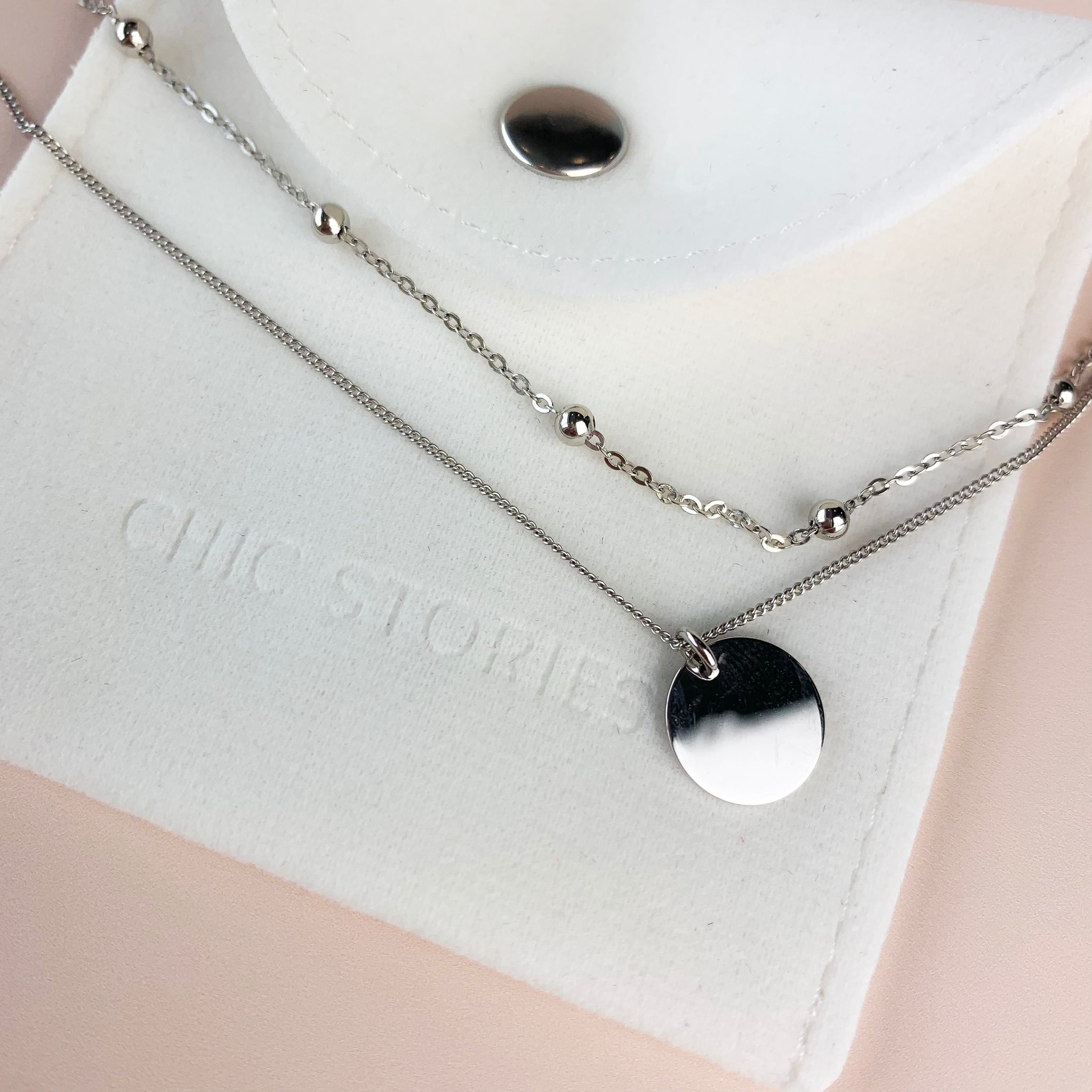 Sterling Silver Double Chain Layered Necklace – Chic Stories