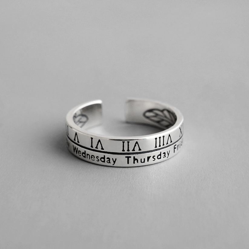 Sterling Silver Roman Numeral Calendar Ring – Chic Stories